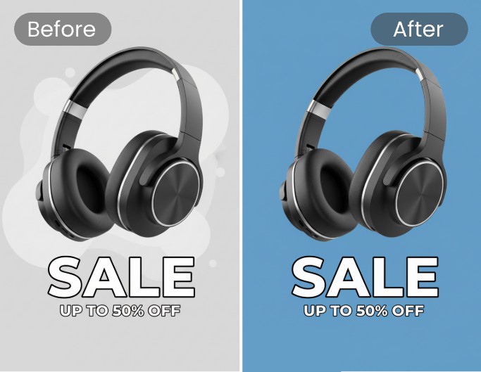 Add Blue Background to Photo: Change Background to Blue | Fotor