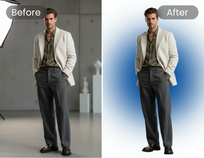 Add Blue Background to Photo: Change Background to Blue | Fotor