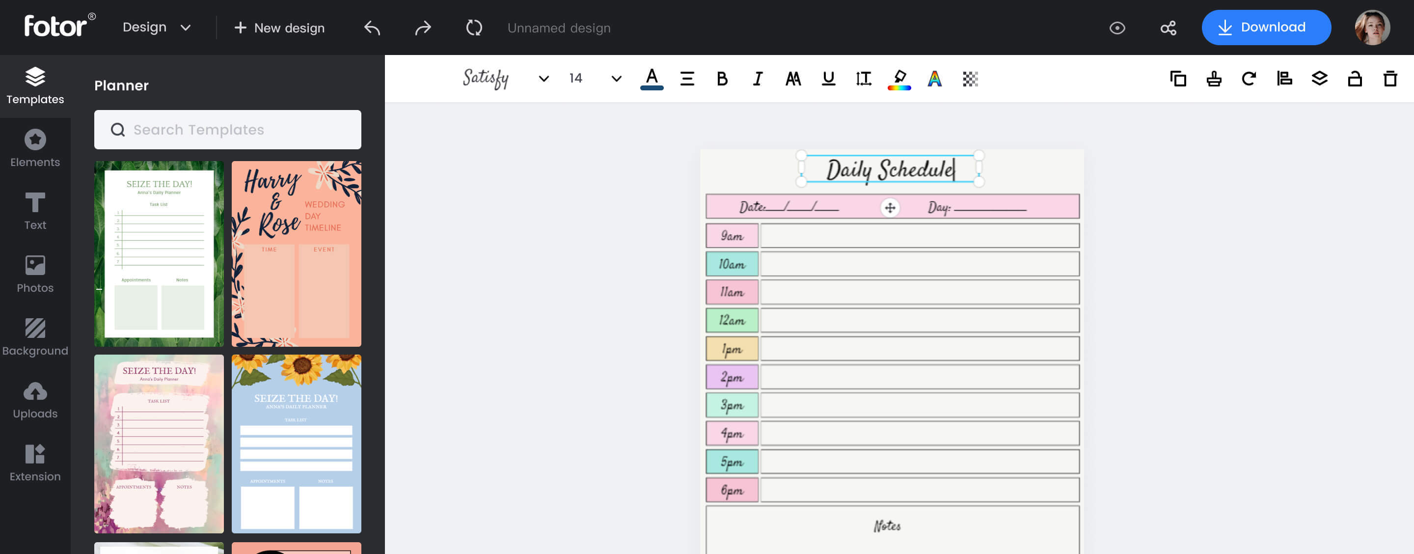 Daily Planner Design Your Daily Schedule For Free Online Fotor
