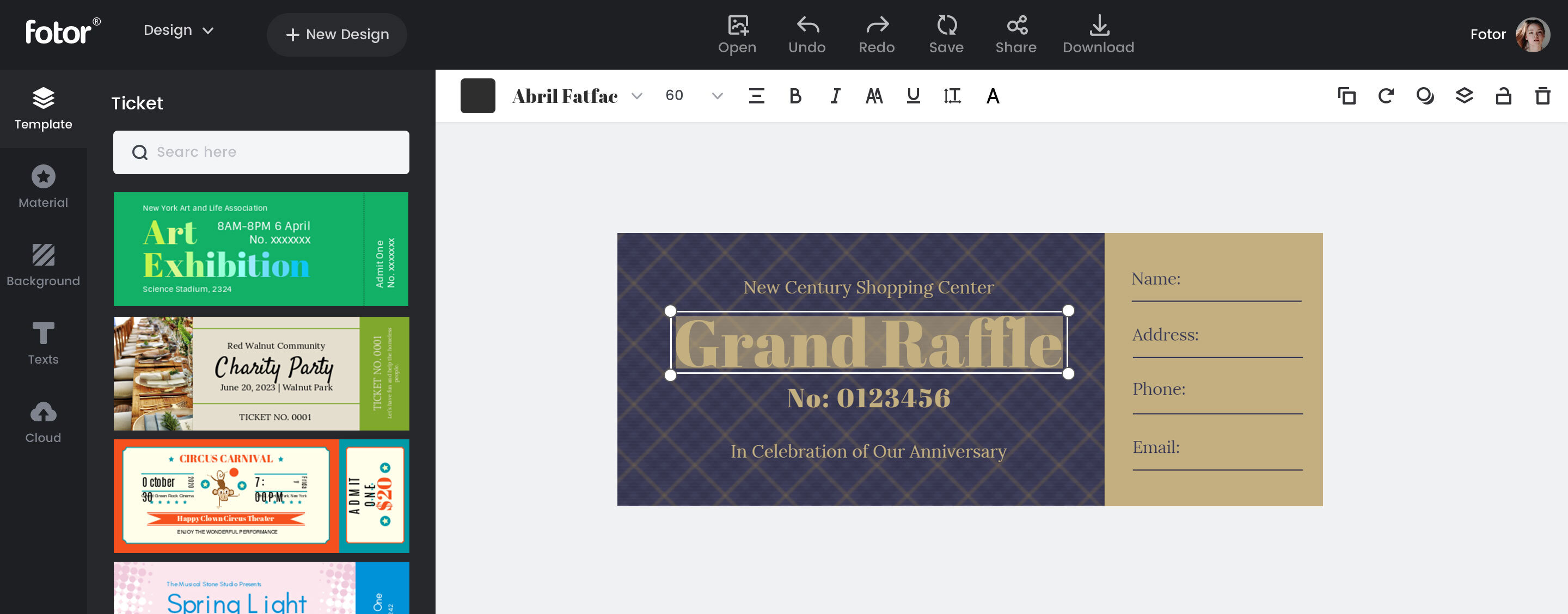 Movie Ticket Maker Create A Custom Movie Ticket Online For Free Fotor
