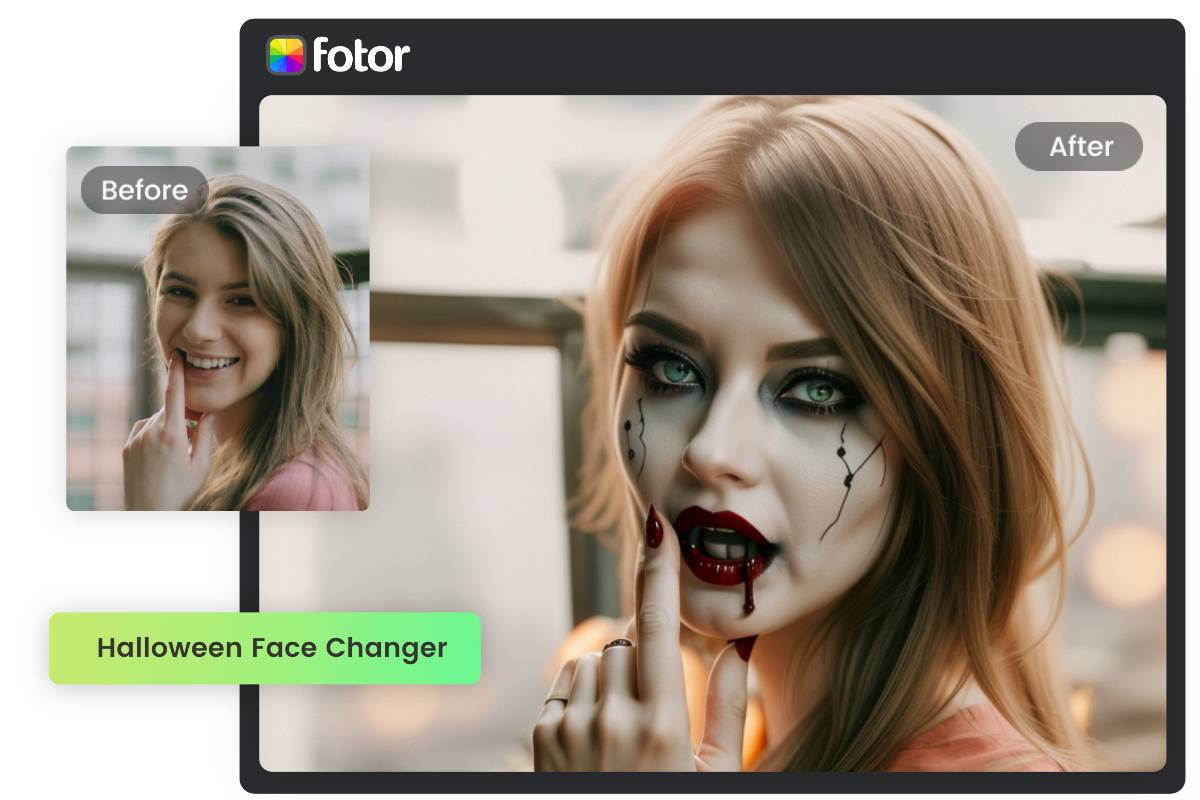 Halloween Face Changer: Turn Face into Scary Halloween Face Online | Fotor