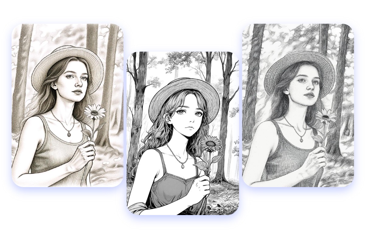 Turn Photo into Line Drawing Online Free with AI | Fotor