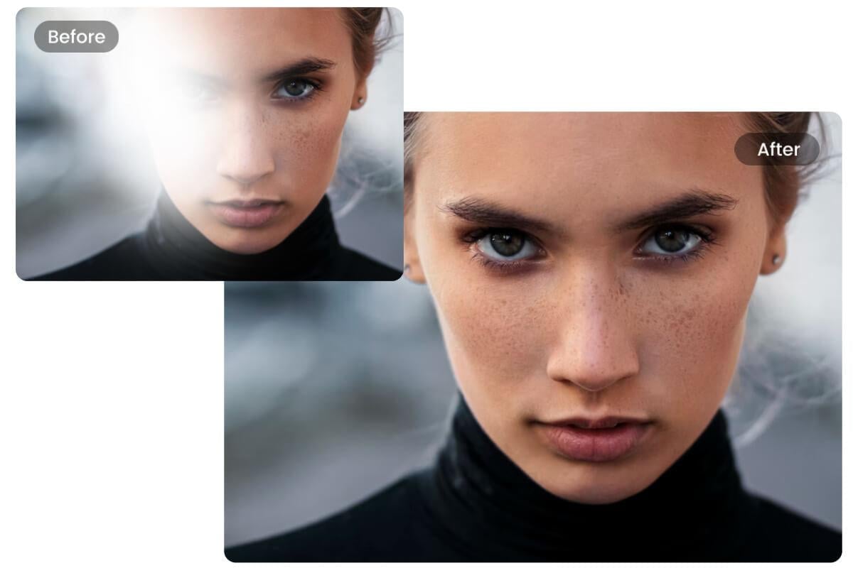 Enlever le reflet des lunettes sur photo gratuitement | Fotor