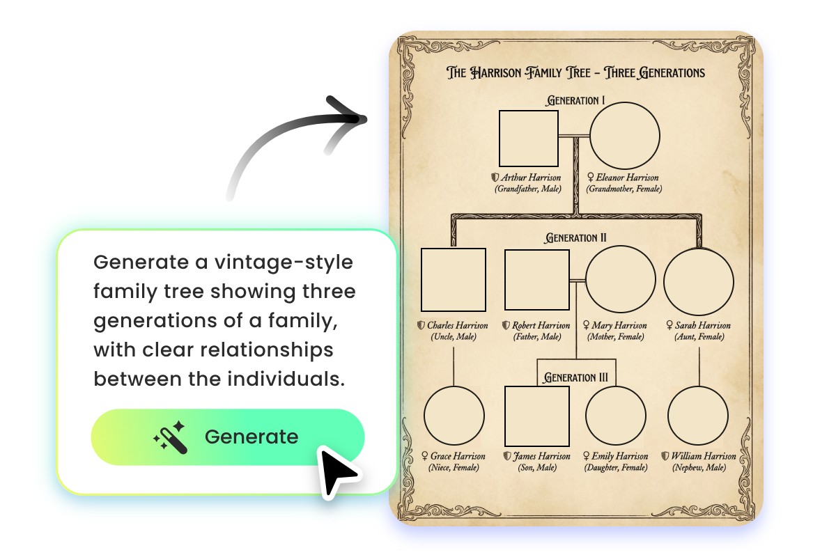 Free Genogram Maker - Family Genograms with Genogram Template | Fotor