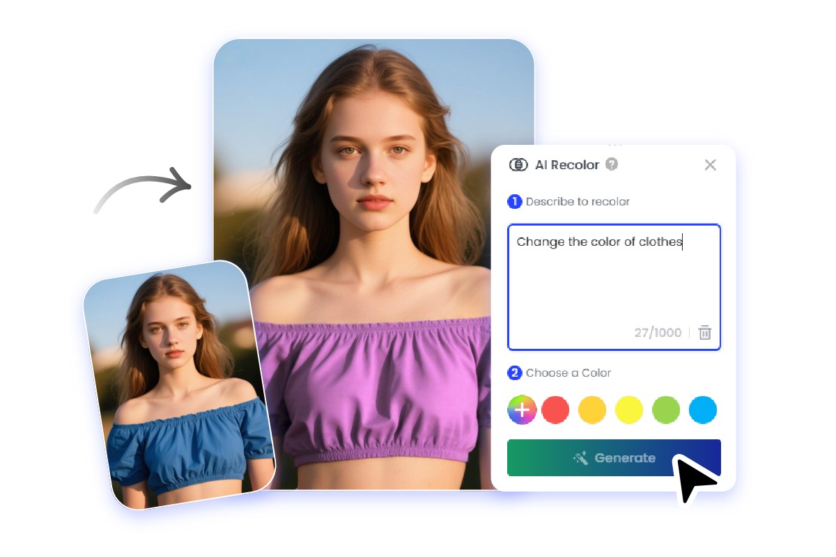 Changer la couleur de vêtement sur photo en ligne gratuitement avec l ...