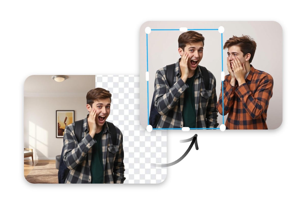 Ajouter une personne sur une photo en ligne gratuitement avec l'IA | Fotor