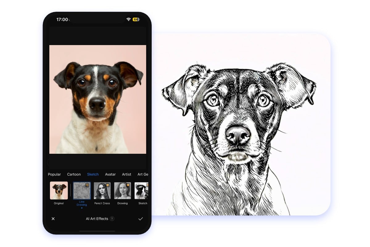 Turn Photo into Line Drawing Online for Free with AI | Fotor