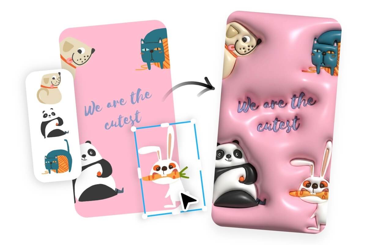 【無料】3Dぷっくり壁紙をAI自動生成！韓国風・Y2Kも一瞬で作れる｜Fotor