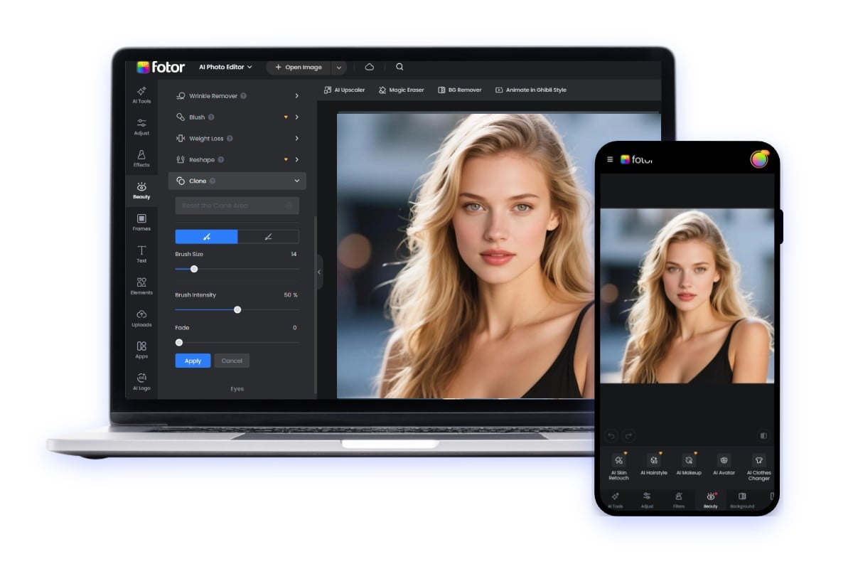 Clone Stamp Tool Online for Free | Fotor