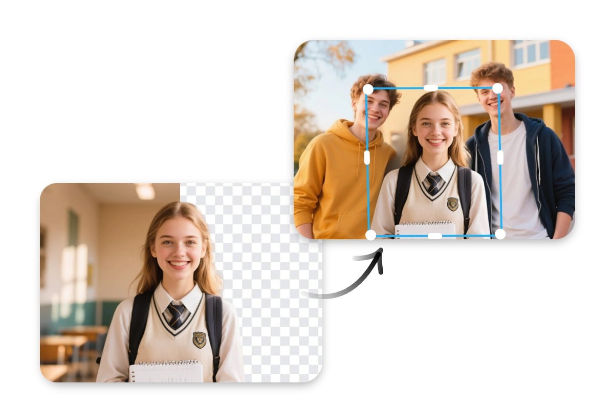 Ajouter une personne sur une photo en ligne gratuitement avec l'IA | Fotor