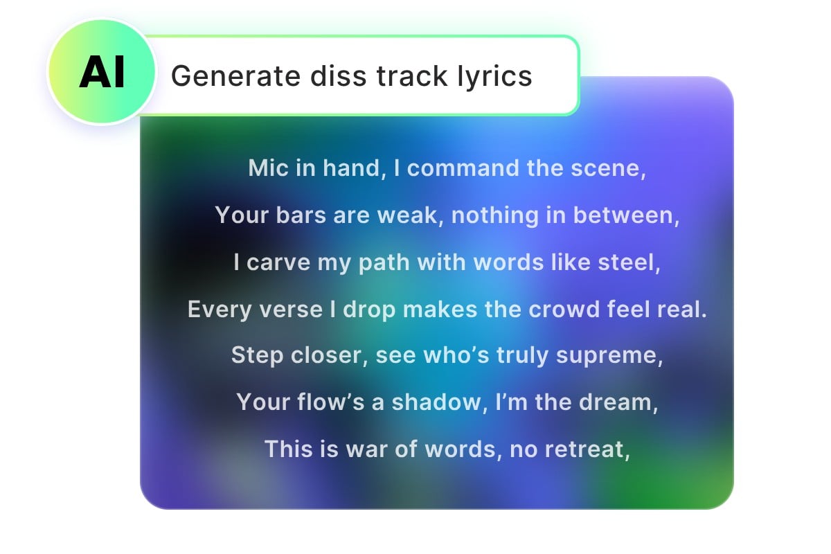 Diss Track Generator Online Free: AI Rap Battle Lyrics and Songs | Fotor