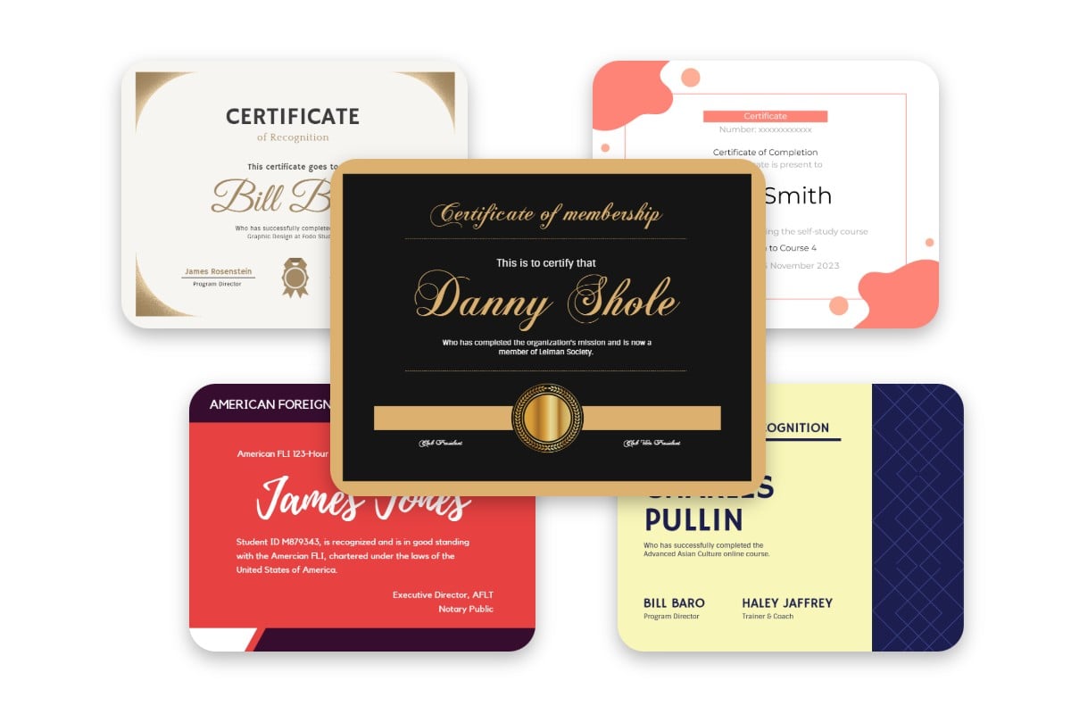 Create and Design Certificate Online with Free Templates | Fotor